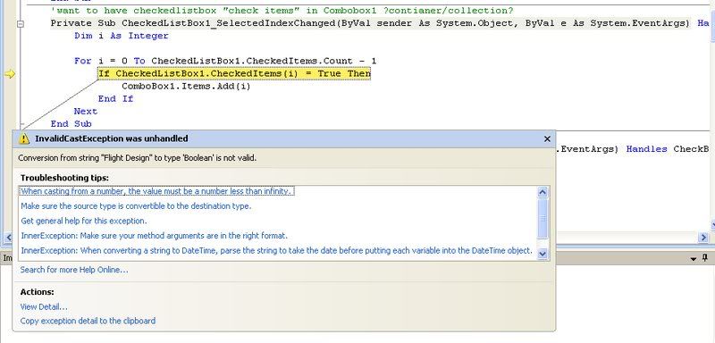 [RESOLVED] CheckedListBox to ComboBox-VBForums