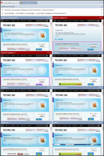 Browsera- Discover Cross-Browser Layout Problems Automatically